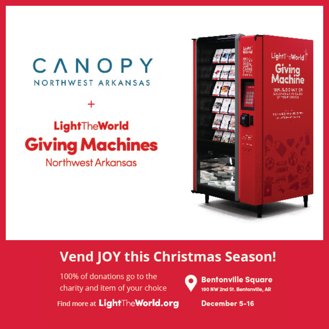 The Giving Machine comes to Downtown Bentonville - Canopy Northwest ...
